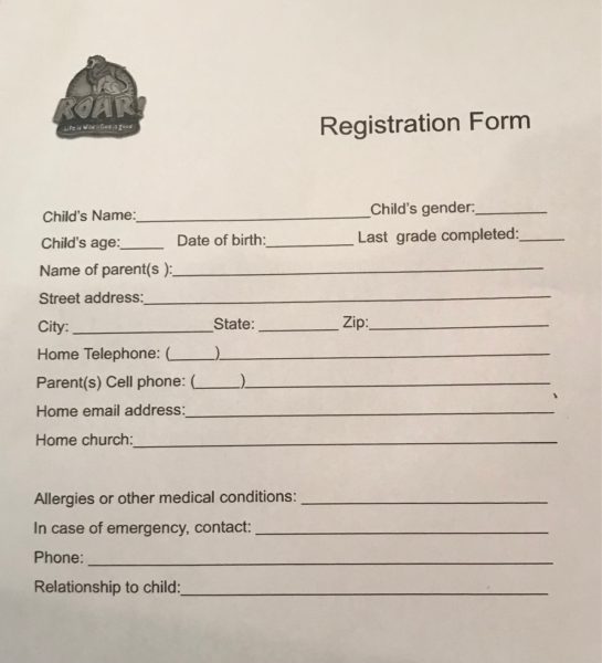 Registration Form Vbs 2025 VBS Downloadable Registration Form Bethel